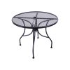 Square Outdoor Patio Wrought Iron Table Black Finish - Seatingdoc