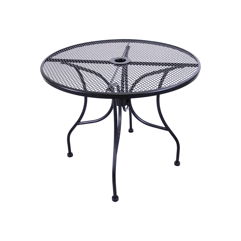 Square Outdoor Patio Wrought Iron Table Black Finish - Seatingdoc